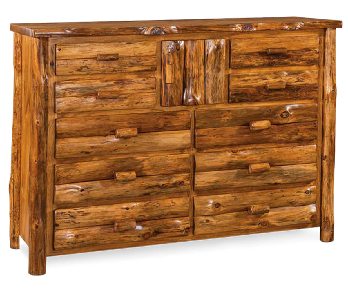 10 Drawer 1 Door Dresser - Rustic Pine | Strictly Amish